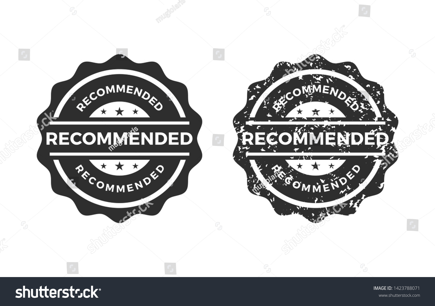 Recommended Stamp Template Vector Illustration Stock Vector (Royalty ...