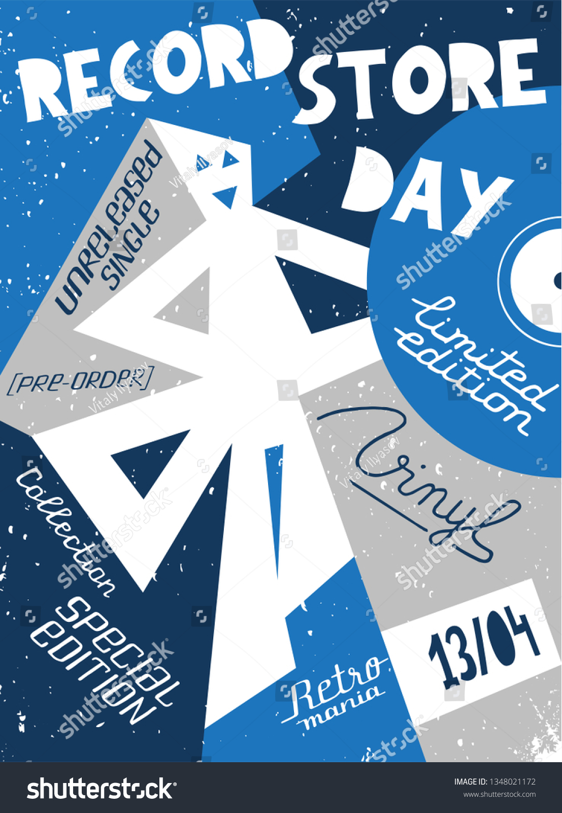 Record Store Day Modern Poster Design Stock Vector (Royalty Free ...