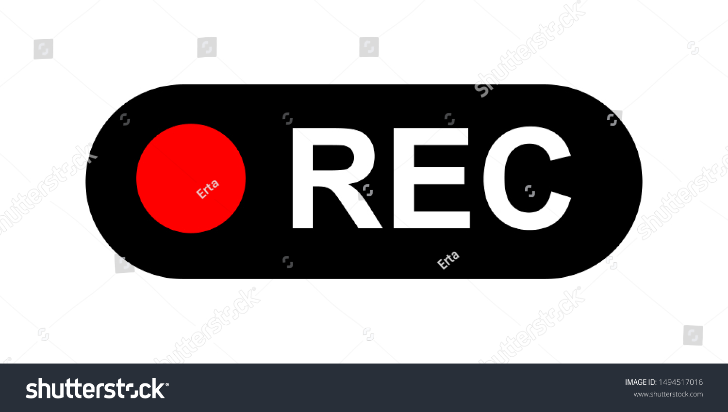 Recording Sign Red Panel Rec Vector Stock Vector (Royalty Free ...