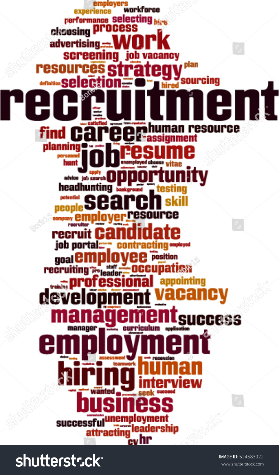 Recruitment Word Cloud Concept Vector Illustration: vector de stock ...