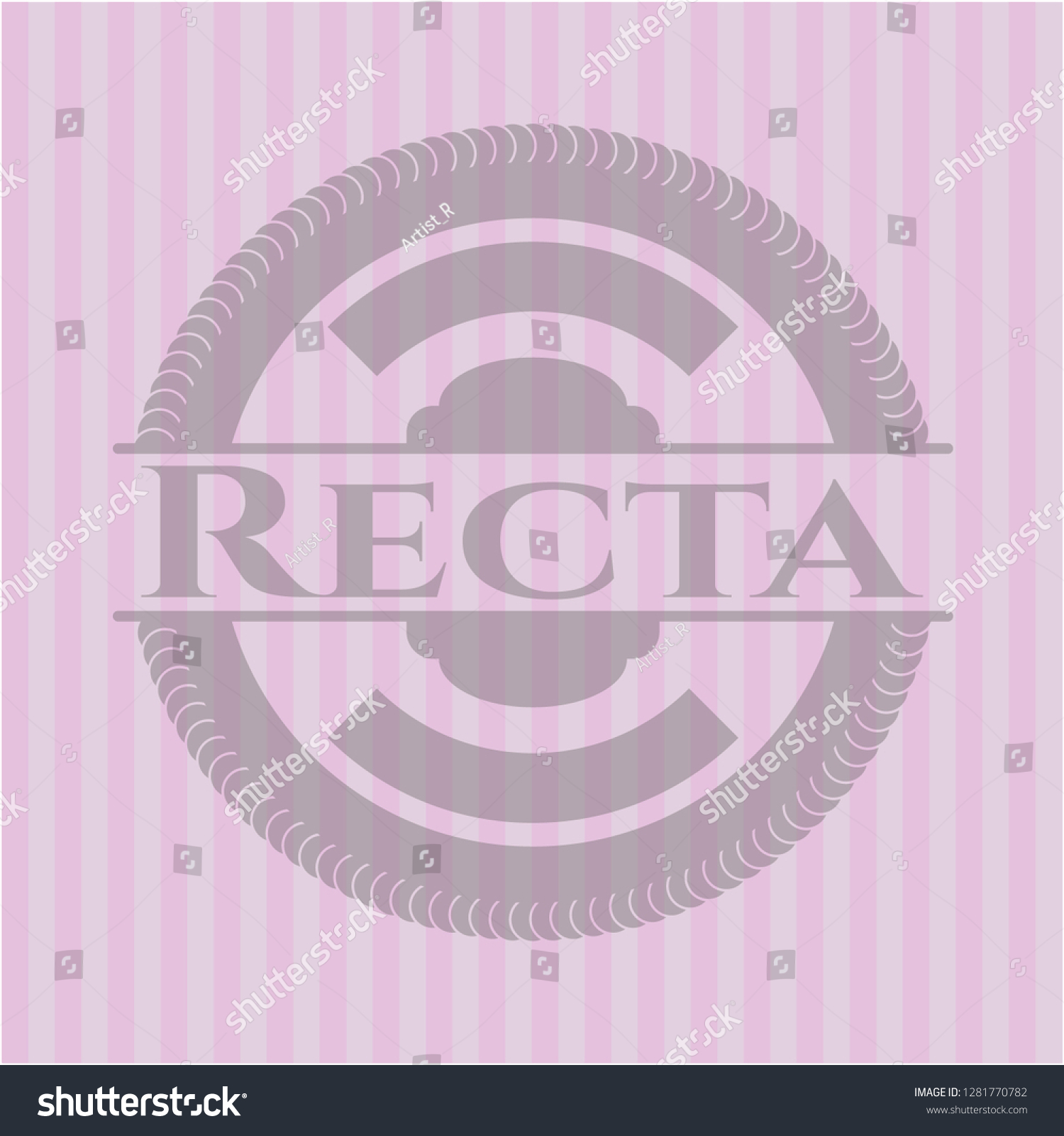 Recta Realistic Pink Emblem Stock Vector (Royalty Free) 1281770782 ...