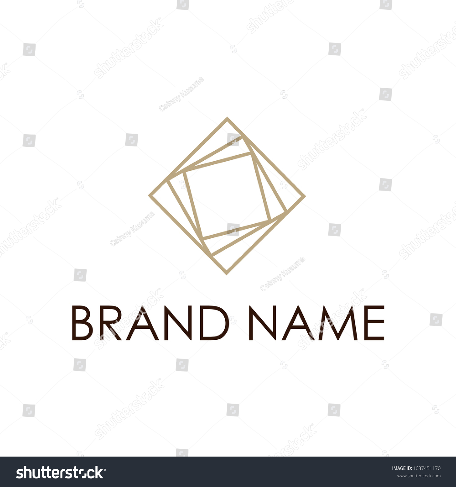 Rectangle Abstract Minimalist Logo Vector Stock Vector (Royalty Free ...