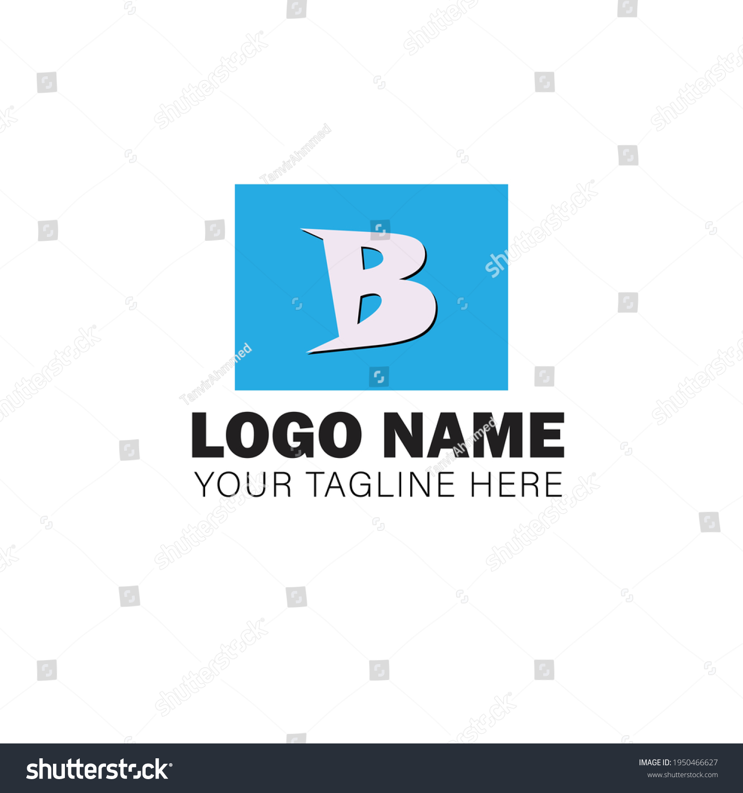 Rectangle One Letter Logo Design Stock Vector (Royalty Free) 1950466627 ...
