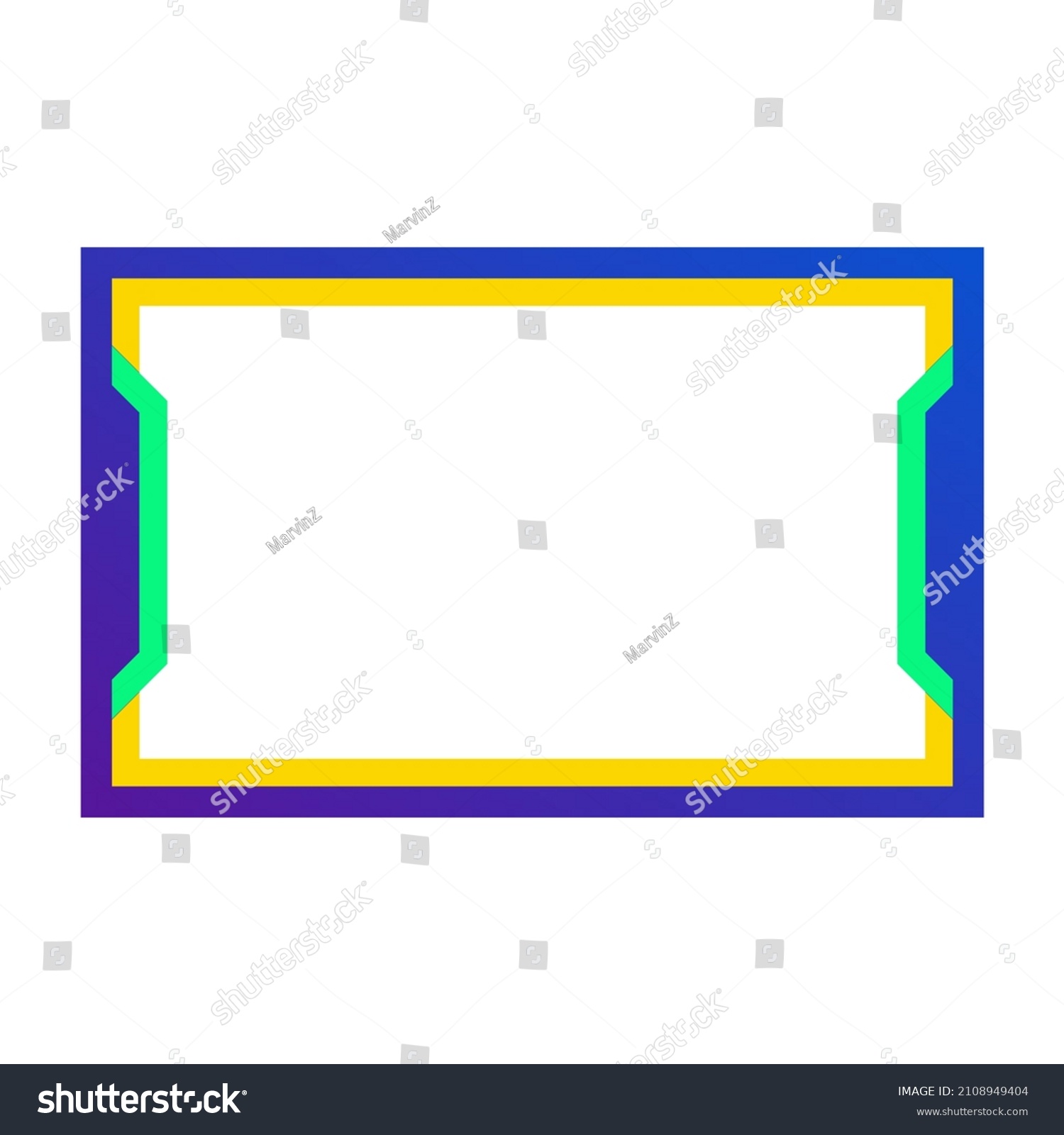 Rectangle Border Stabilo Yellow Blue Flat Stock Vector (Royalty Free ...