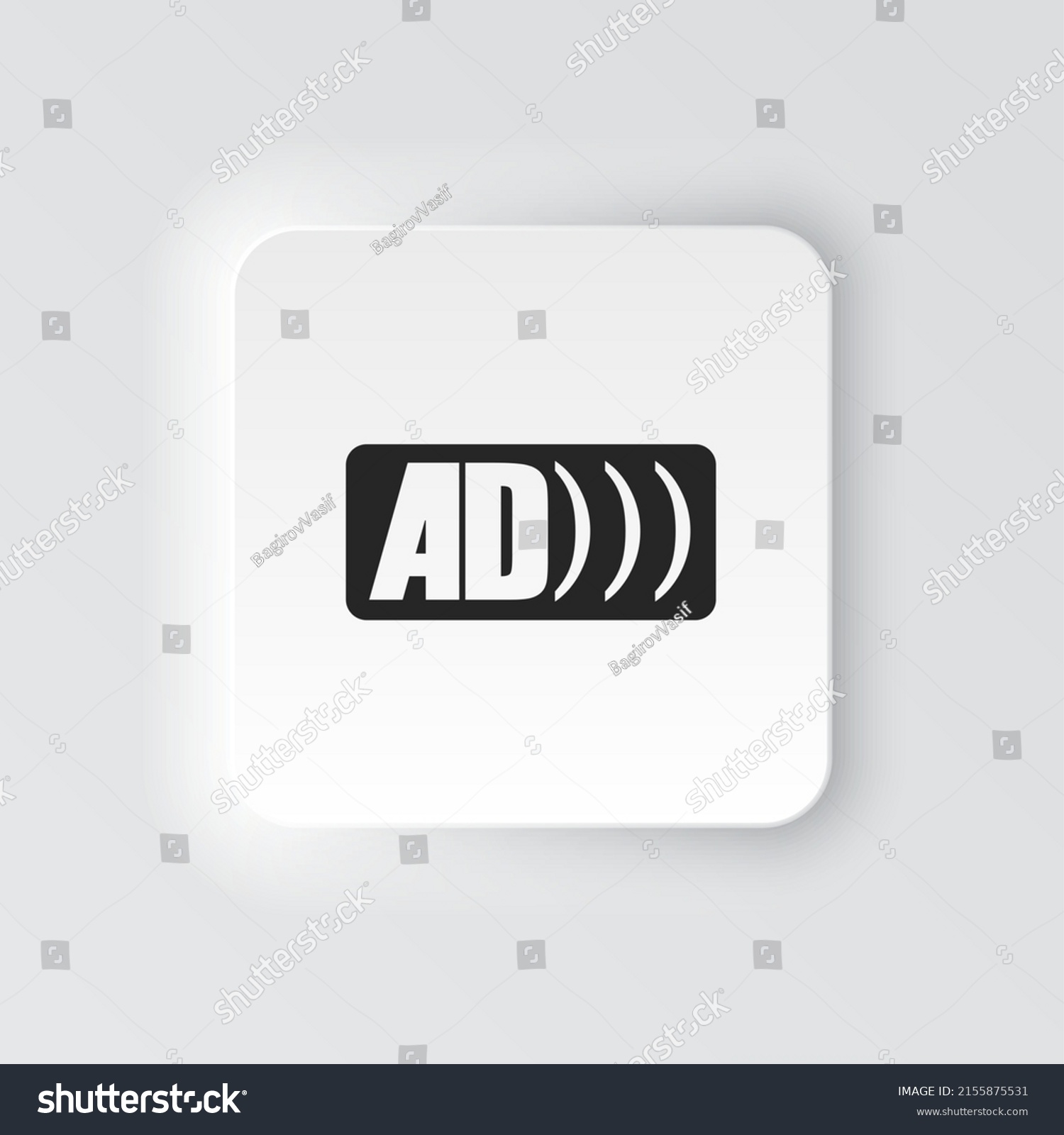 Rectangle Button Icon Ad Logo Button Stock Vector (Royalty Free ...