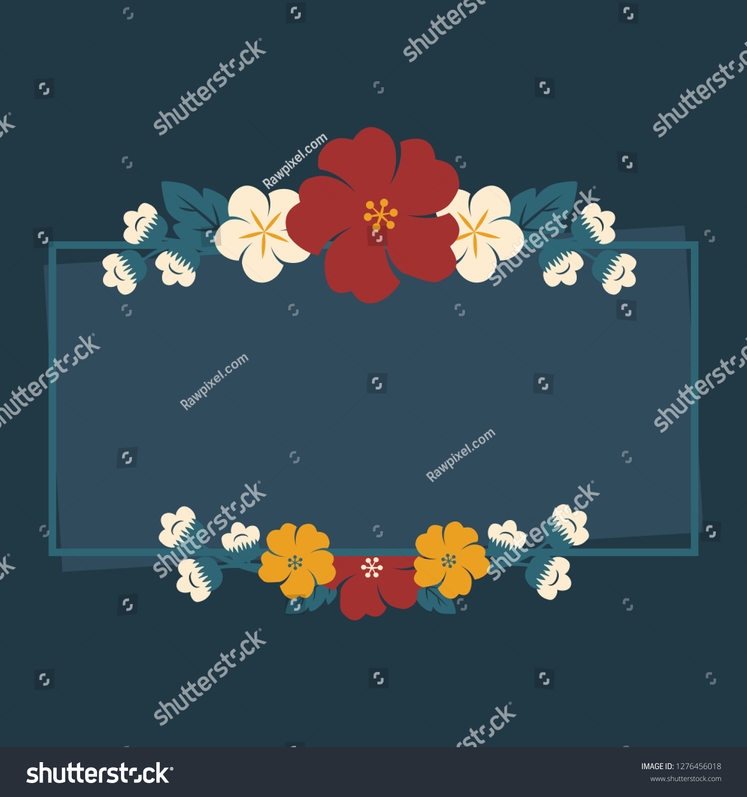 Rectangle Colorful Floral Border Vector Stock Vector (Royalty Free ...