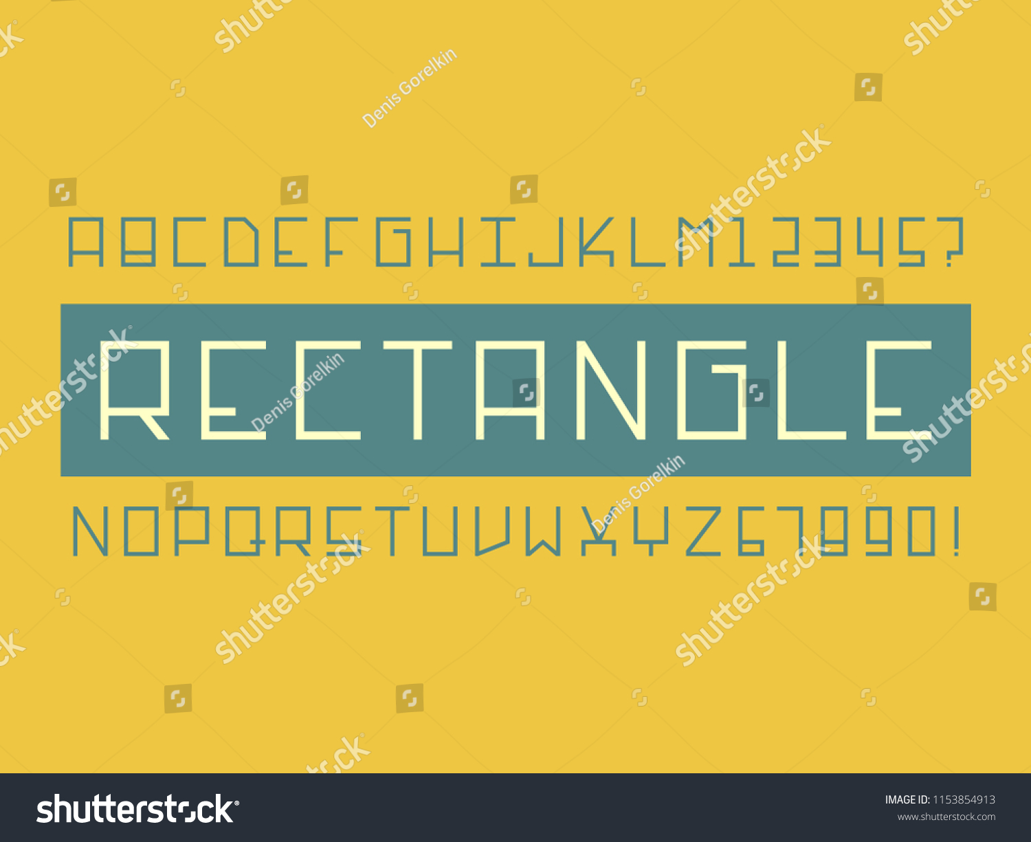 Rectangle Font Vector Alphabet Letters Numbers 스톡 벡터(로열티 프리) 1153854913 ...