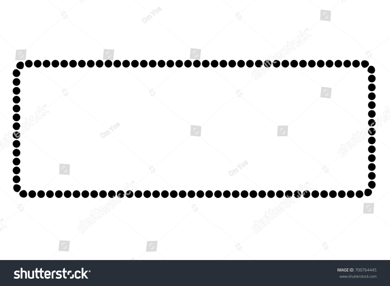Rectangle Frame Black Dots Isolated On Stock Vector (Royalty Free ...