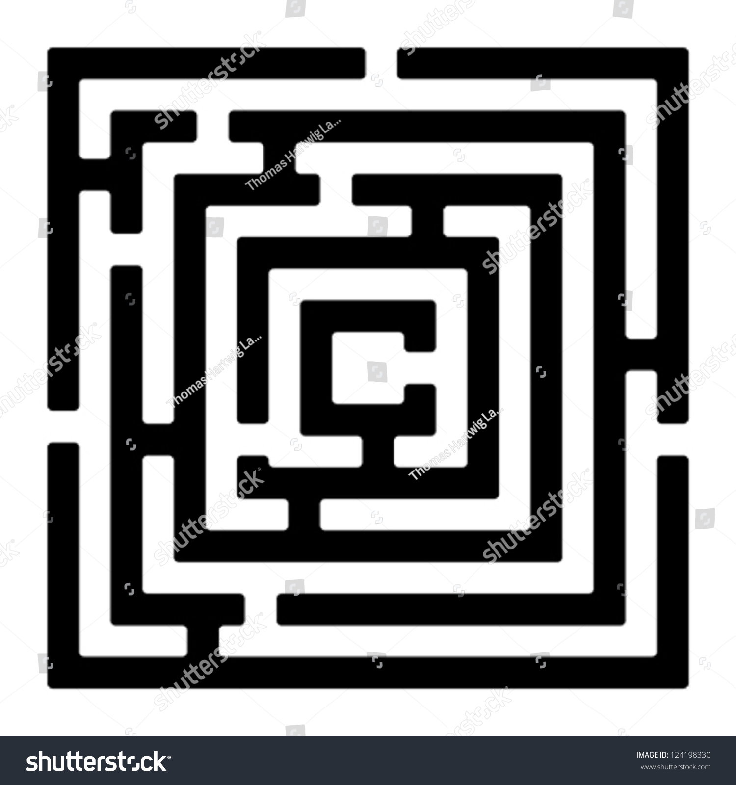 Rectangle Maze Isolated On White Vector: vector de stock (libre de ...