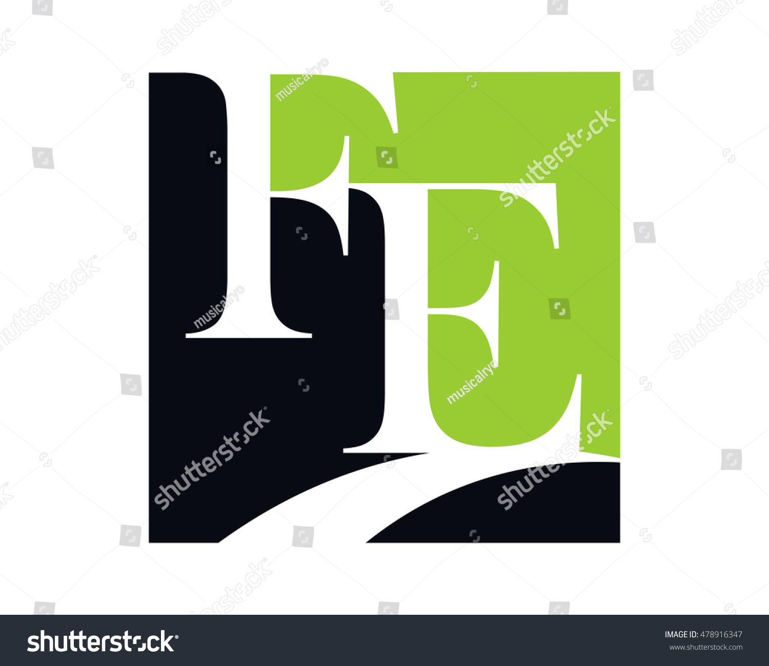 Rectangle Typography Typeface Logotype Alphabet Font: vector de stock ...