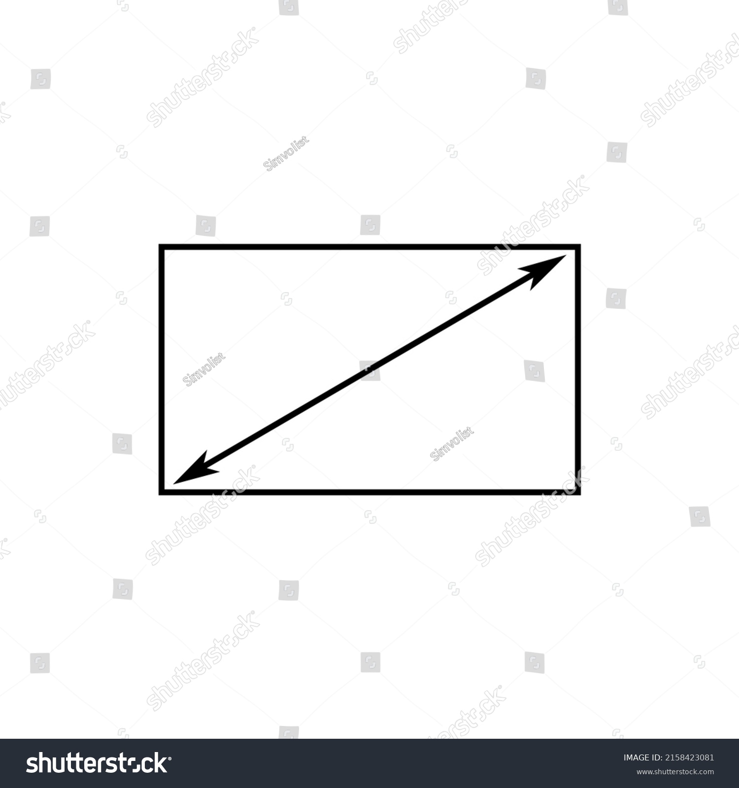 Rectangle Double Arrow Inside Vector Drawing Stock Vector (Royalty Free ...