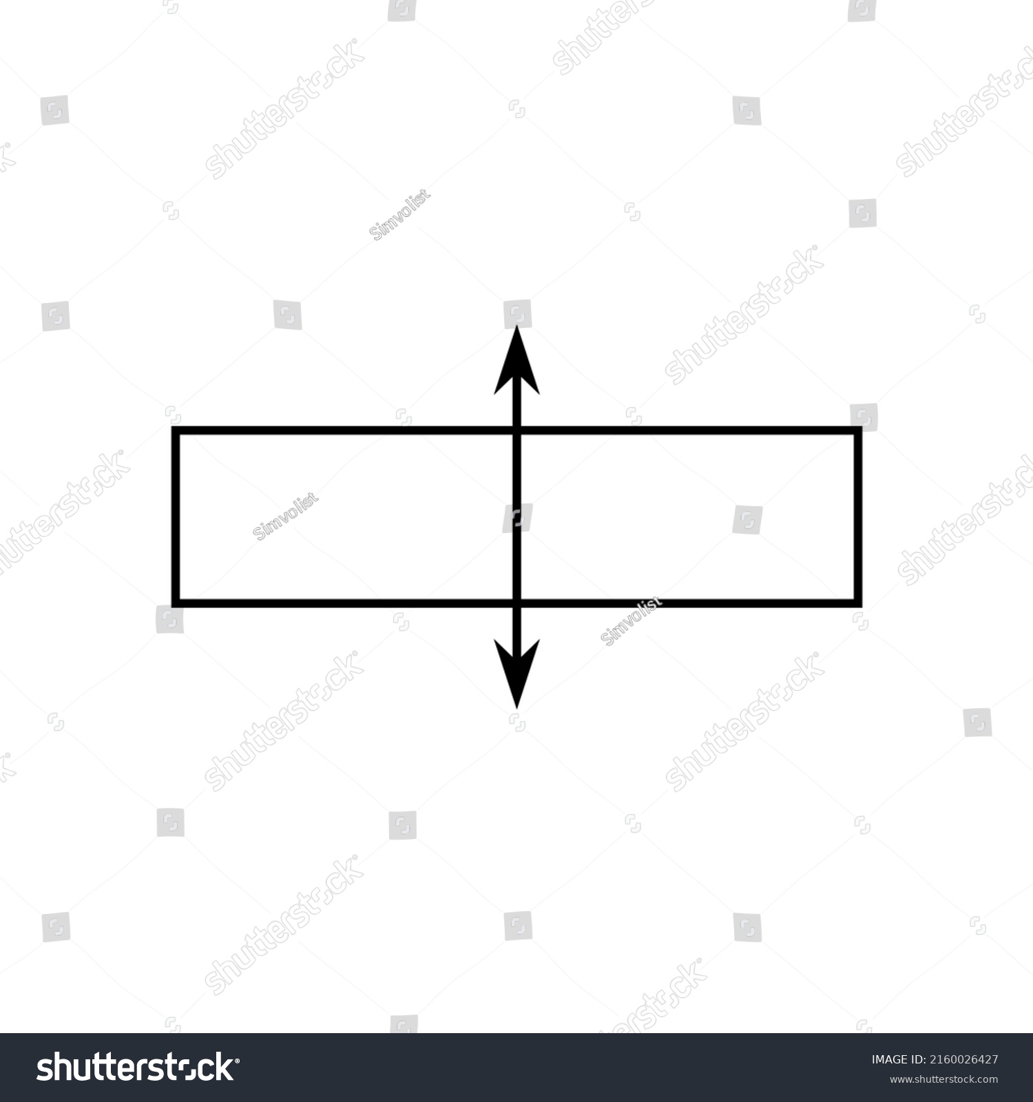 Rectangle Double Arrow Vector Drawing Size Stock Vector (Royalty Free ...