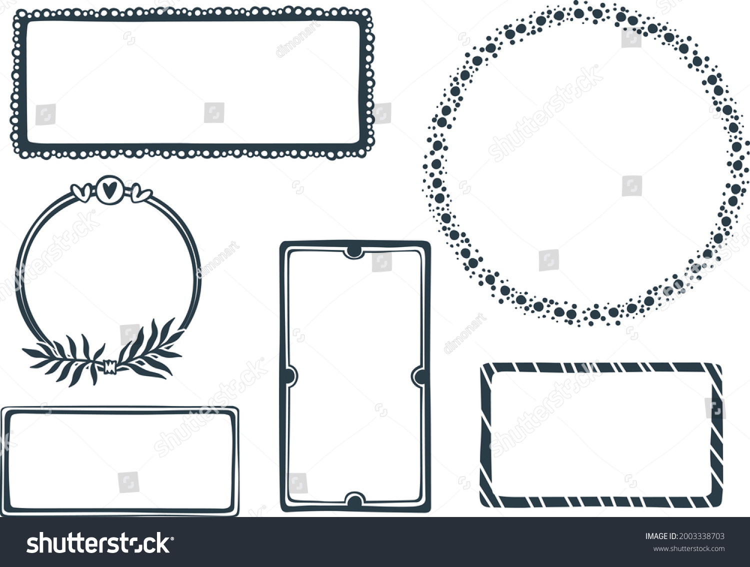 Rectangular Circle Borders Clipart Decorative Frames Stock Vector ...