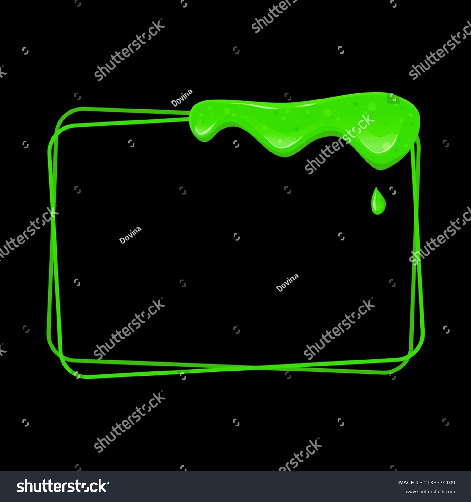 Rectangular Horizontal Frame Flowing Green Slime Stock Vector (Royalty ...