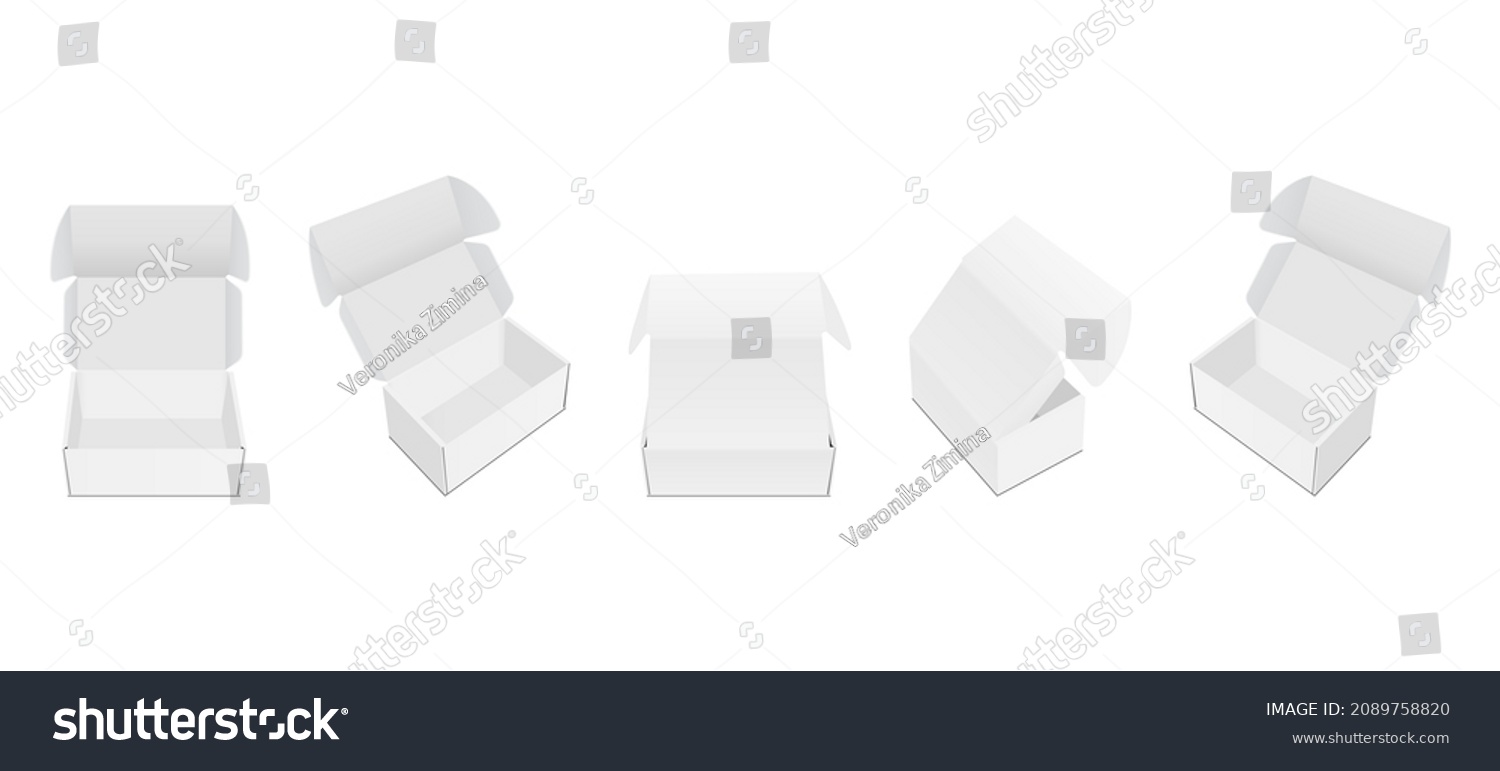 Rectangular Mailing Cardboard Boxes Opened Lid Stock Vector (Royalty Free) 2089758820 | Shutterstock