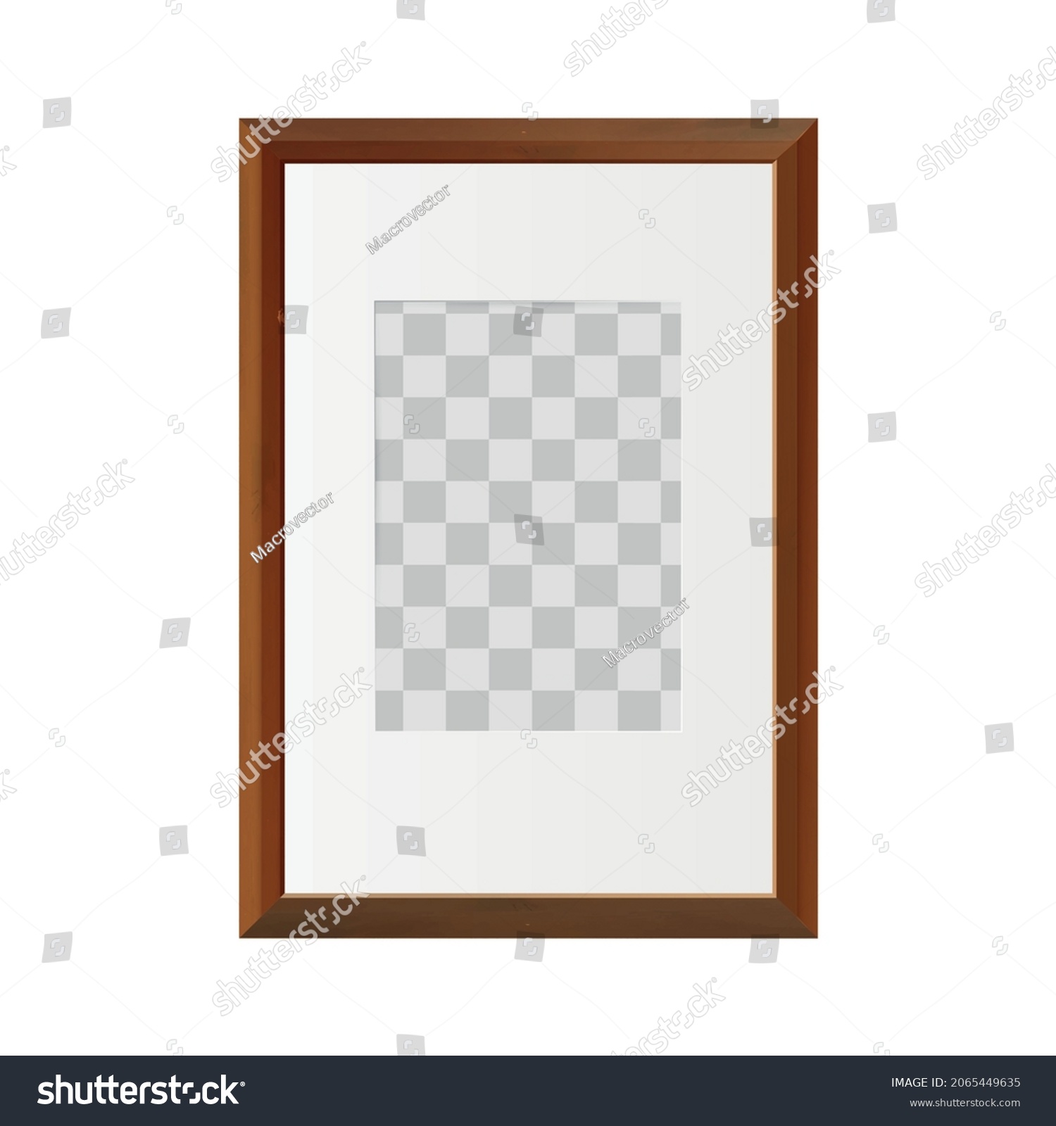 Rectangular Mockup Frame Composition Thin Wooden Stock Vector (Royalty ...