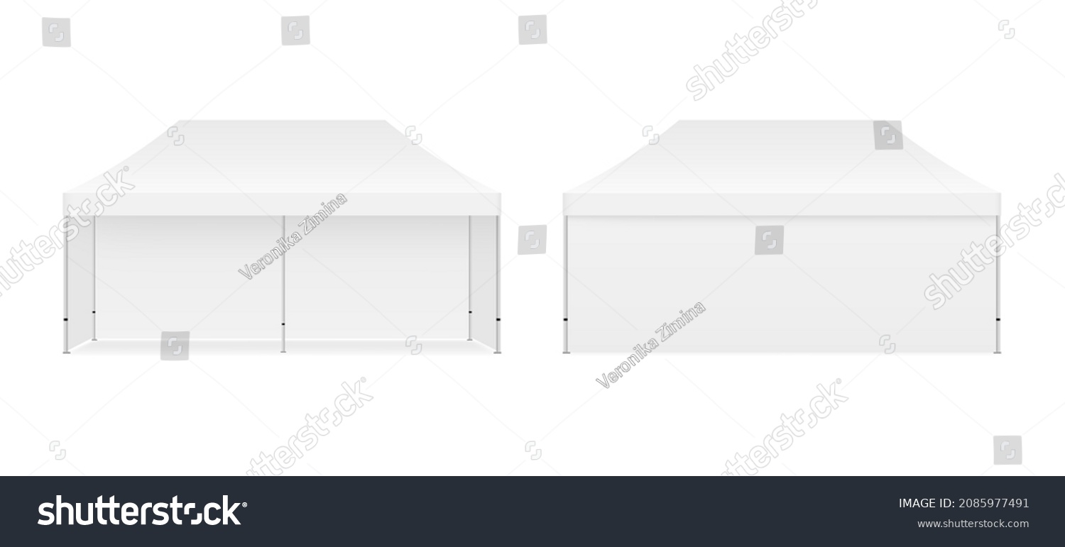 Rectangular Outdoor Canopy Tent Mockup Front Stock Vector (Royalty Free ...