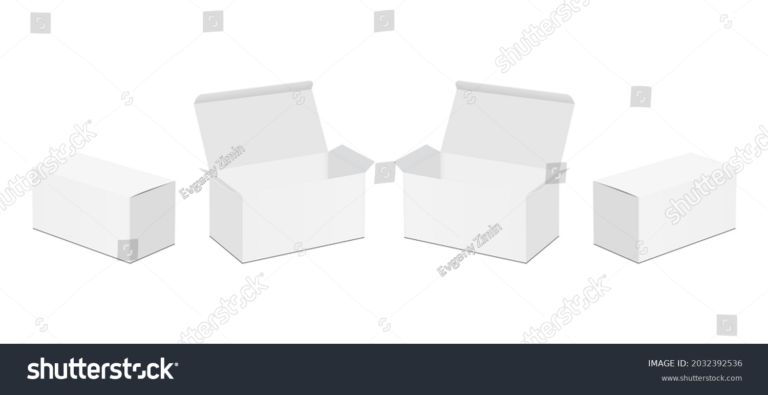 Rectangular Paper Boxes Opened Closed Lid Stock Vector (Royalty Free) 2032392536 | Shutterstock