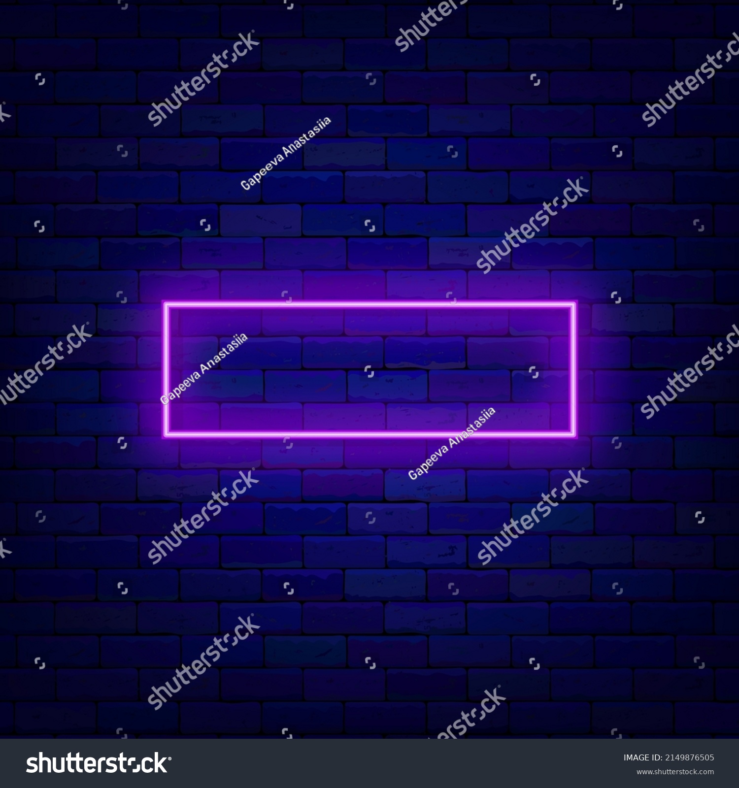 Rectangular Purple Neon Frame On Brick Stock Vector (Royalty Free ...