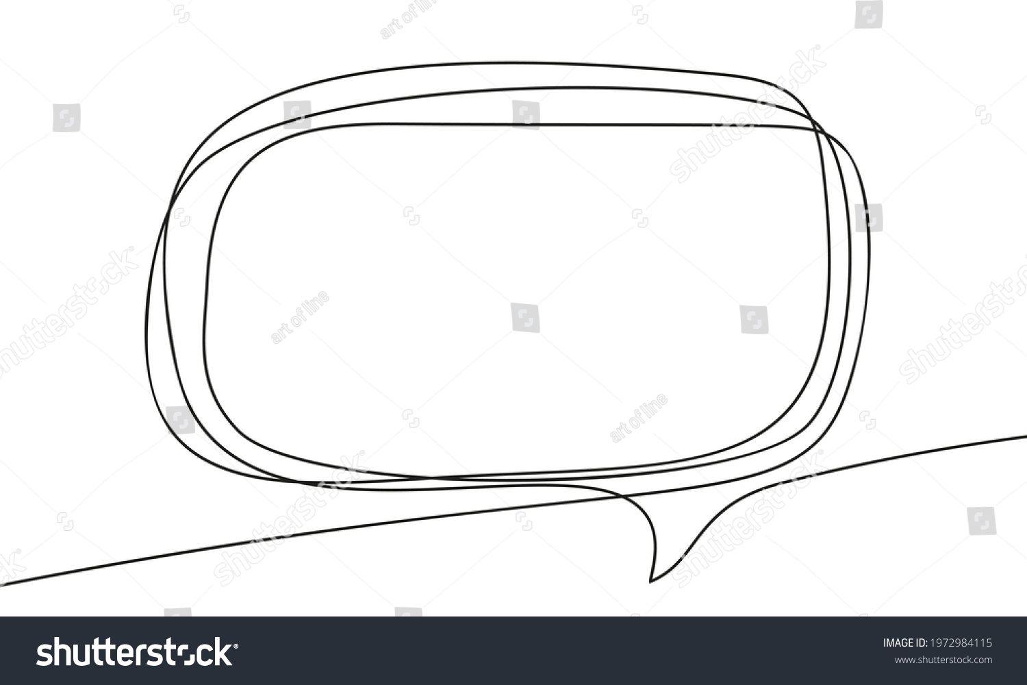 Rectangular Speech Bubble Continuous One Line Stock Vector (Royalty Free) 1972984115 | Shutterstock