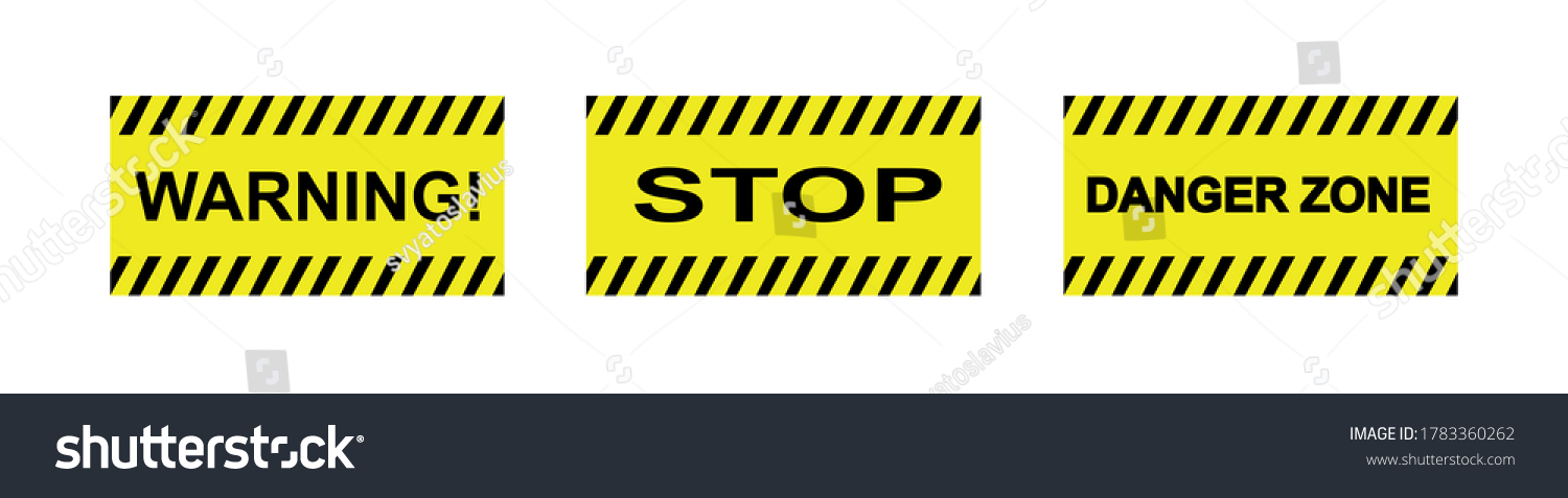 Rectangular Stop Sign Black Yellow Warning Stock Vector (Royalty Free ...