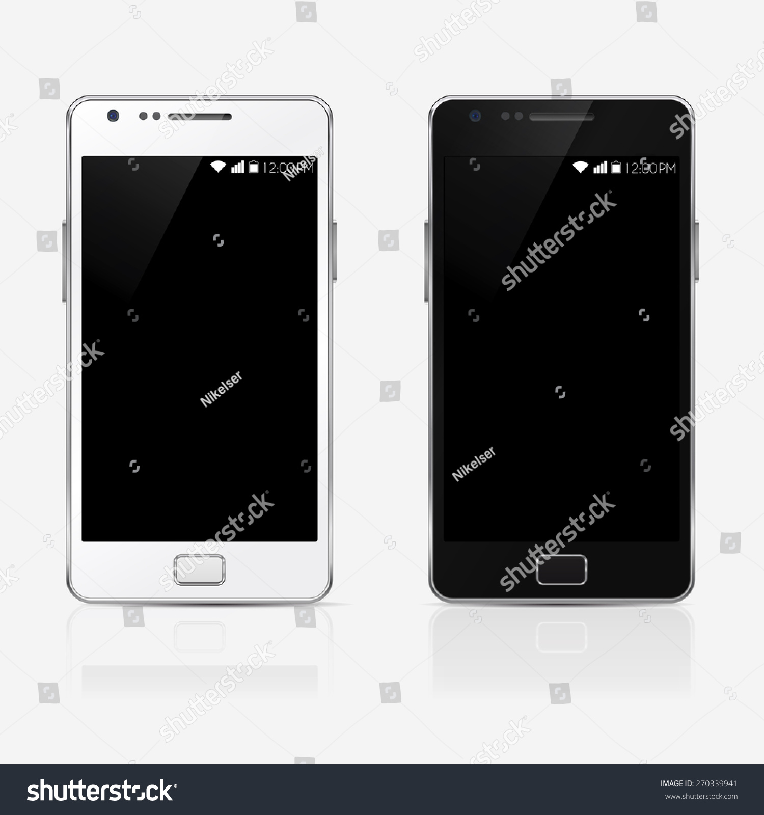 Rectangular Stylish Mobile Phone Isolated Realistic Stock Vector ...