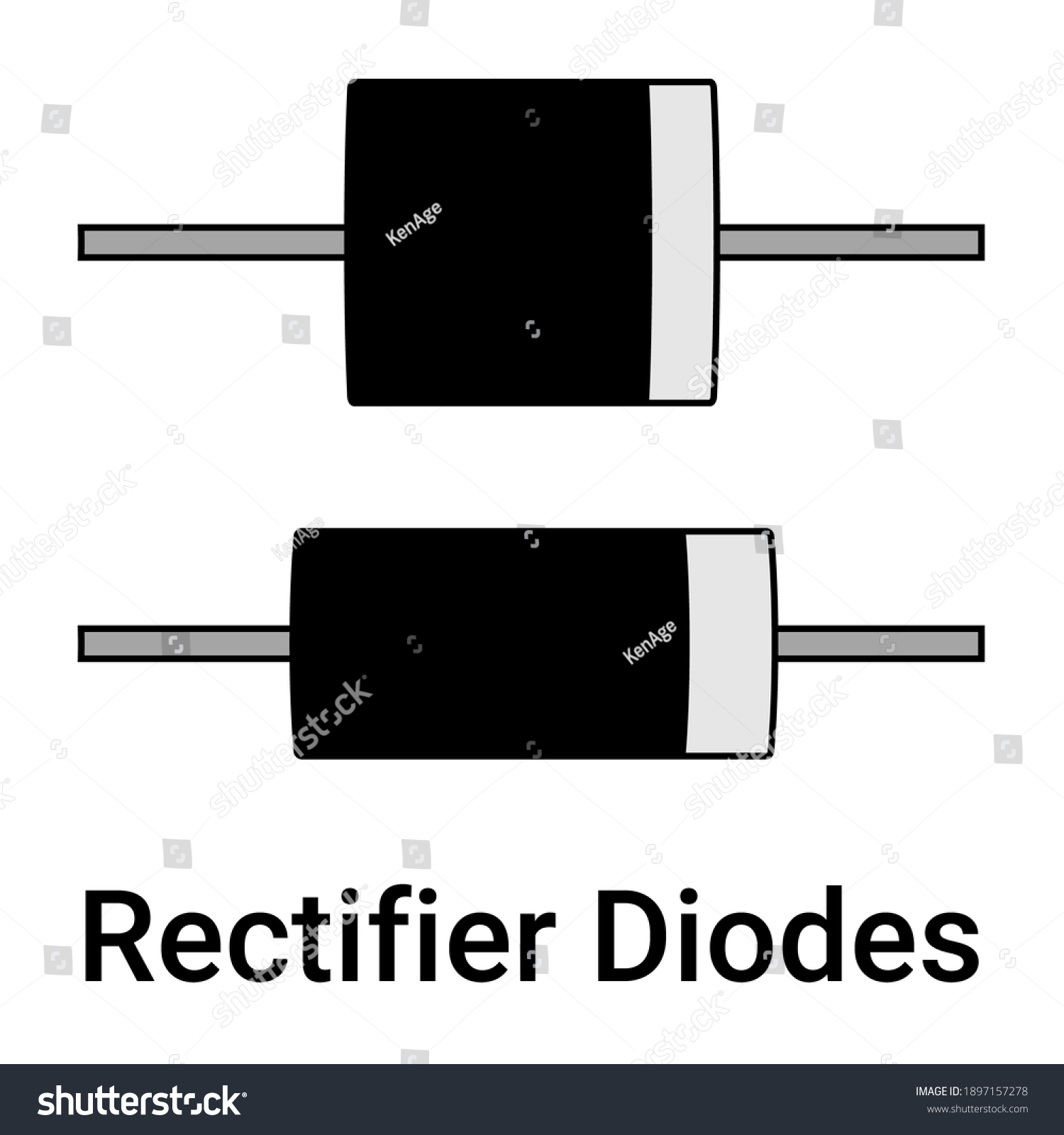 Rectifier Diode Vector Illustration Isolated On Stock Vector (Royalty Free) 1897157278