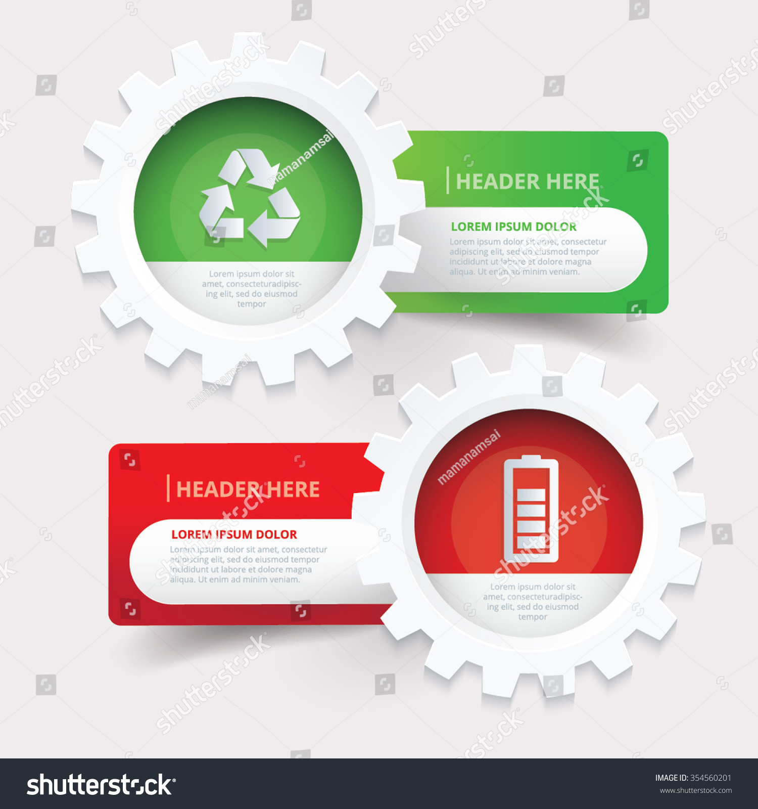 Recycle Battery Banner Designvector Stock Vector (Royalty Free ...