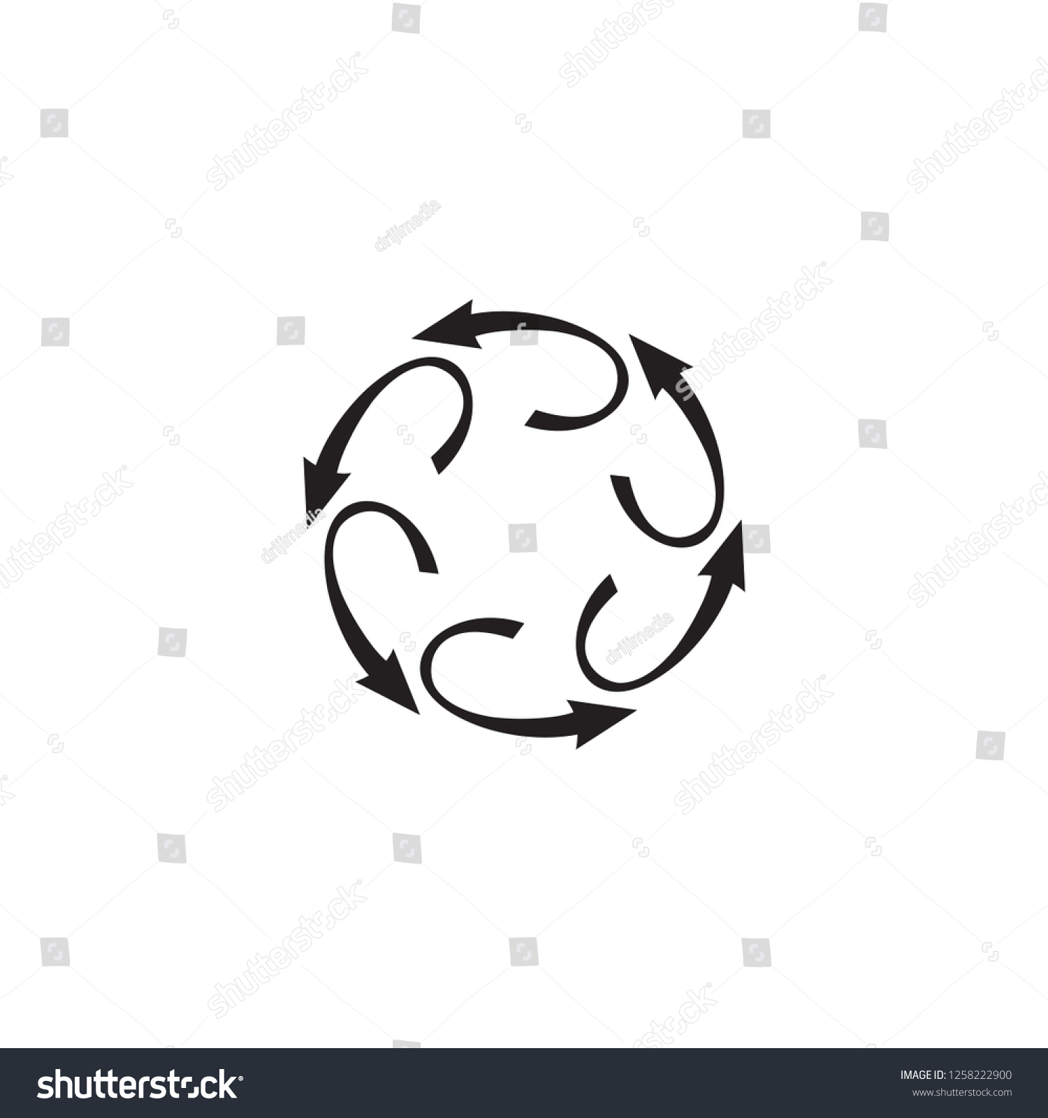 Recycle Arrow Logo Design Stock Vector (Royalty Free) 1258222900 ...
