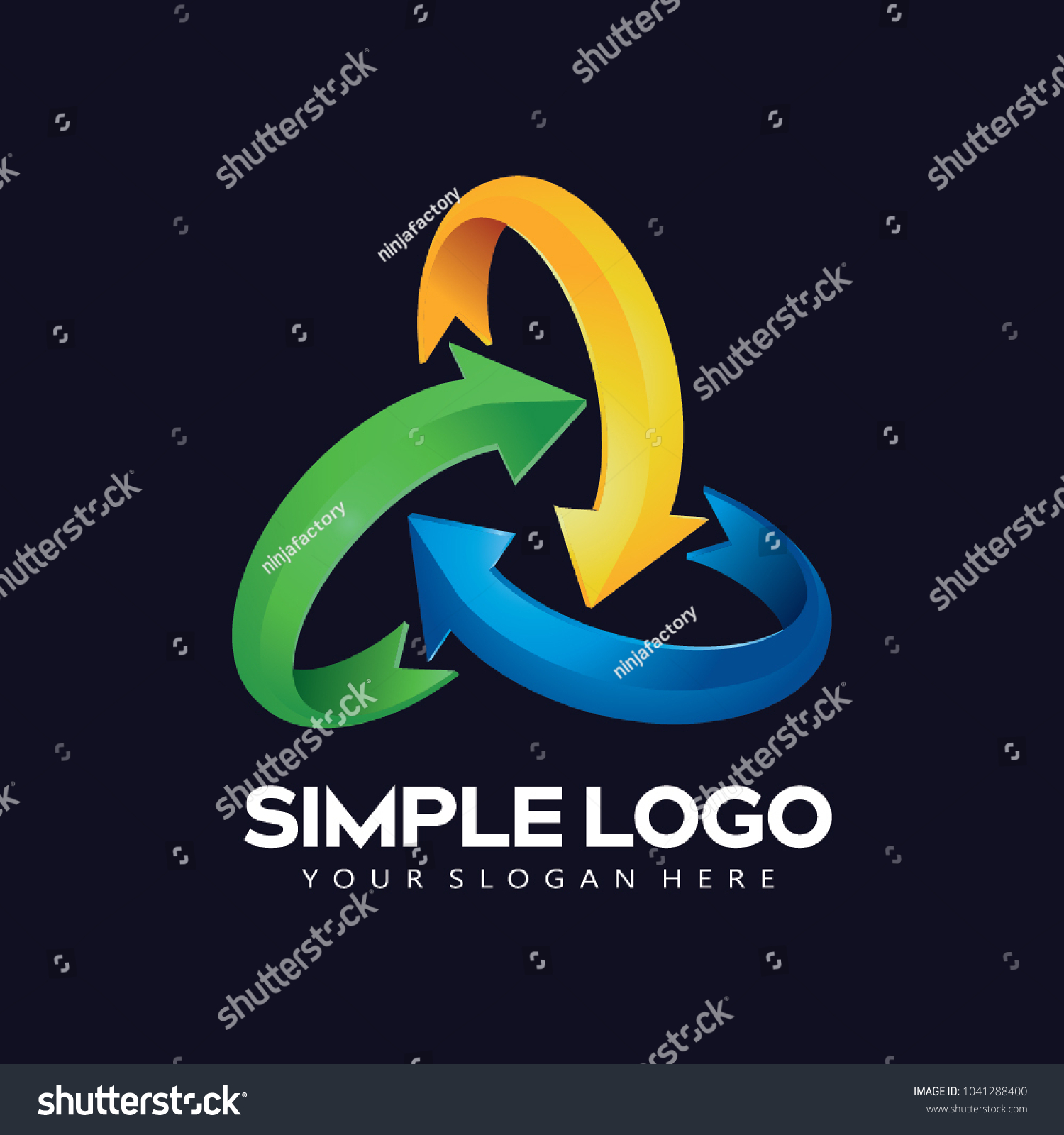 Recycle Arrow Logo Icon Stock Vector (Royalty Free) 1041288400