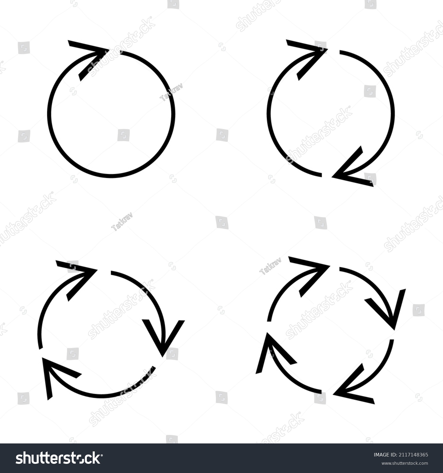 Recycle Arrows Icon Set Cyclic Rotation Stock Vector (Royalty Free ...