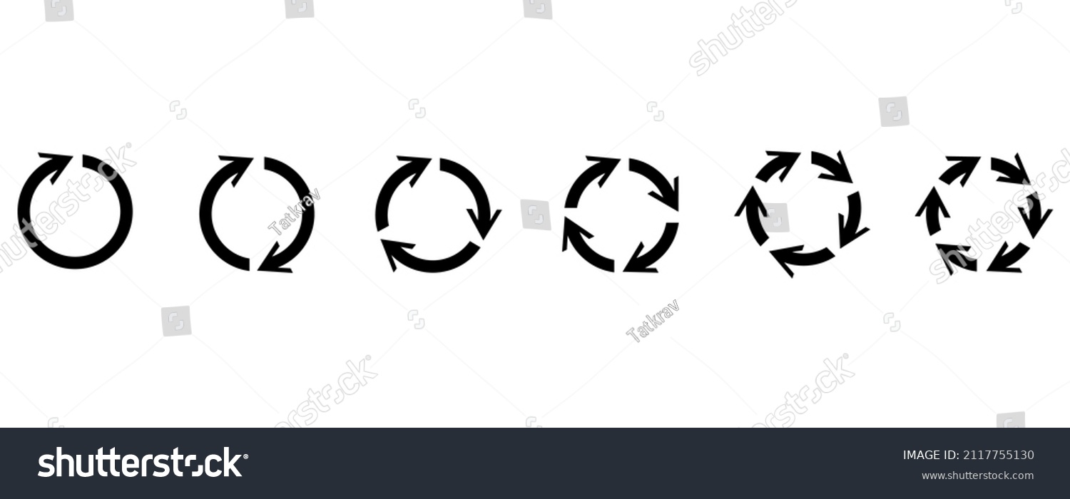 Recycle Arrows Icon Set Round Shape Stock Vector (Royalty Free ...
