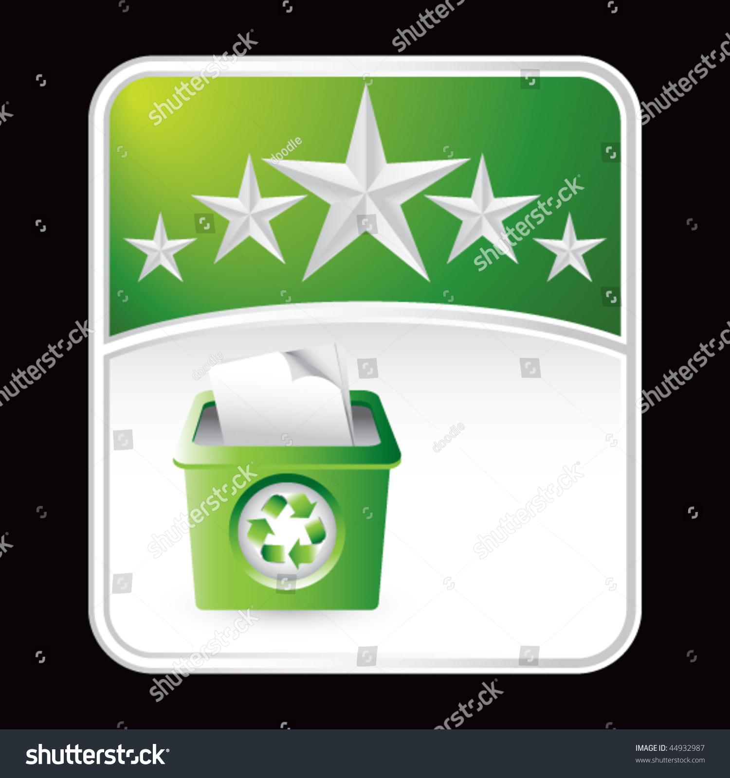 Recycle Bin Green Star Background Stock Vector (Royalty Free) 44932987