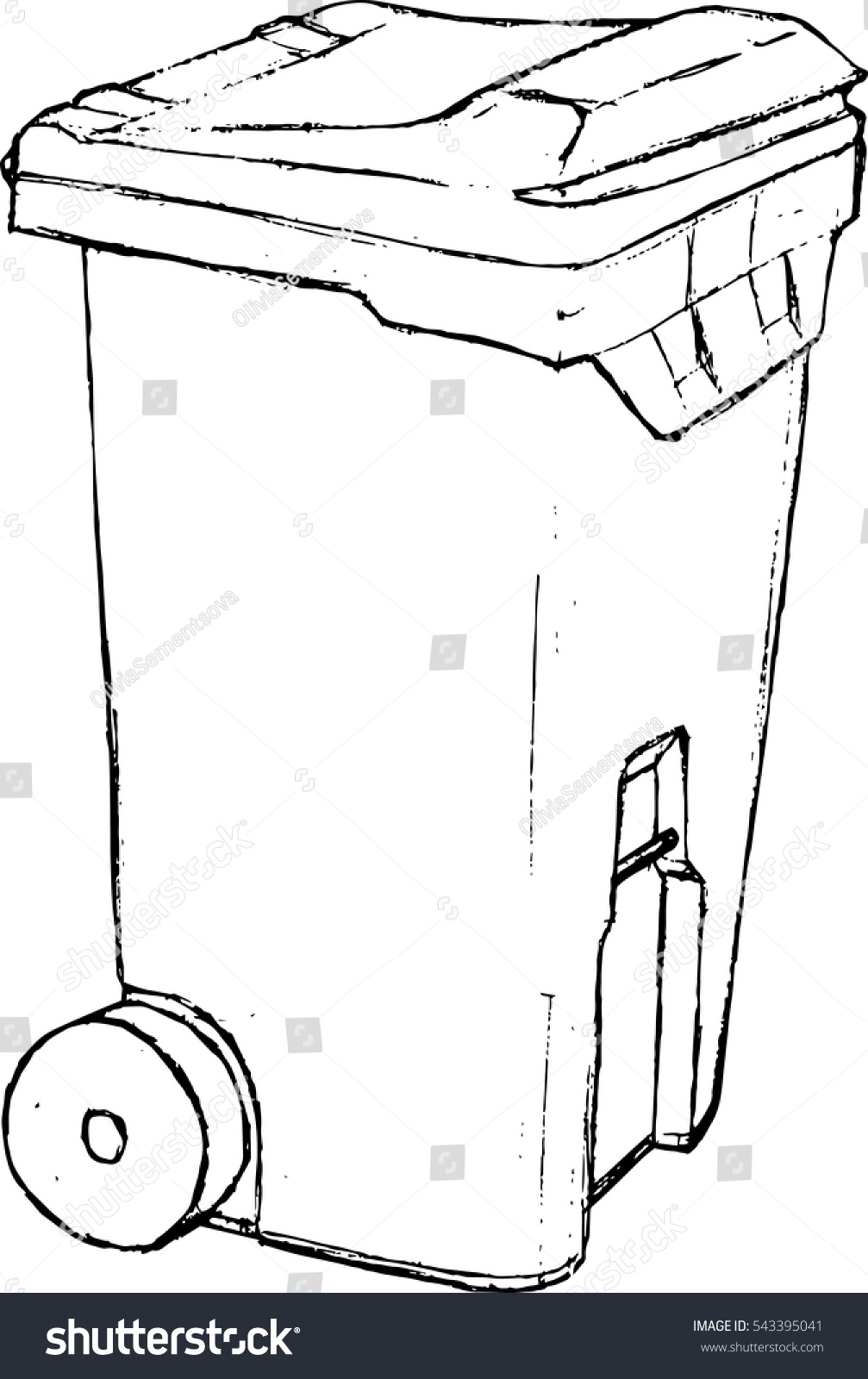 Recycle Bin Line Drawing: vetor stock (livre de direitos) 543395041 ...