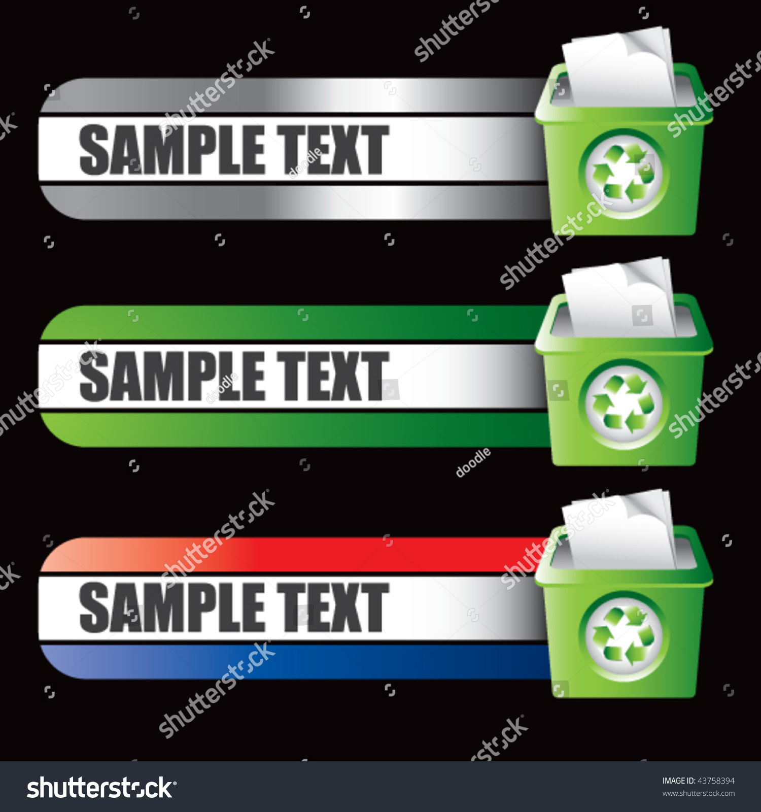 Recycle Bin Specialized Banners Stock Vector (Royalty Free) 43758394 ...
