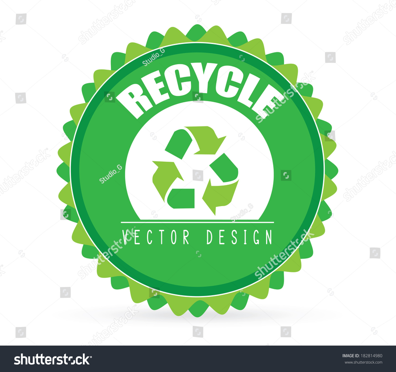 Recycle Design Over Gray Background Vector Stock Vector (Royalty Free ...