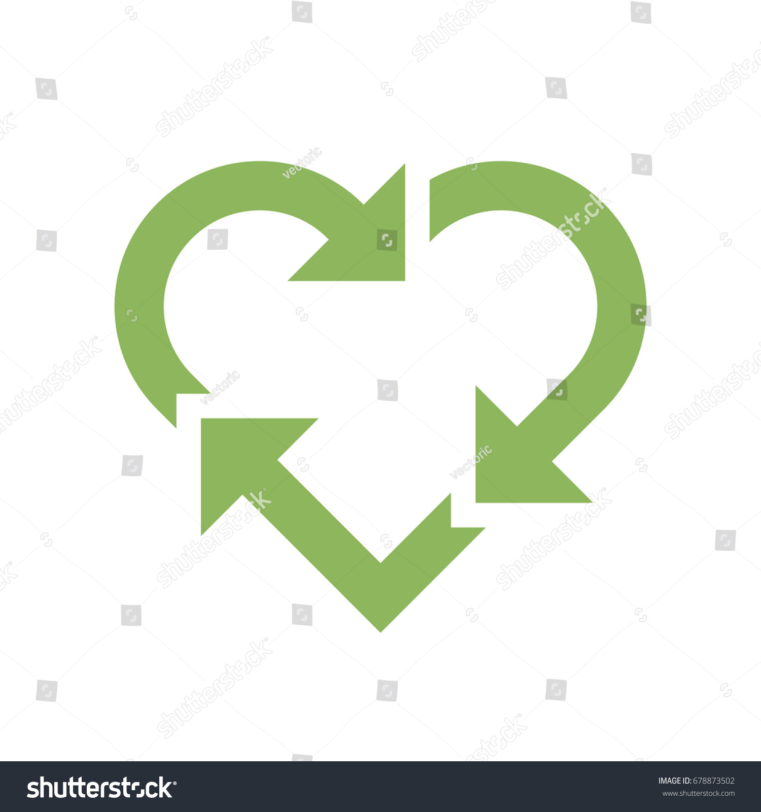 Recycle Heart Stock Vector (Royalty Free) 678873502 | Shutterstock