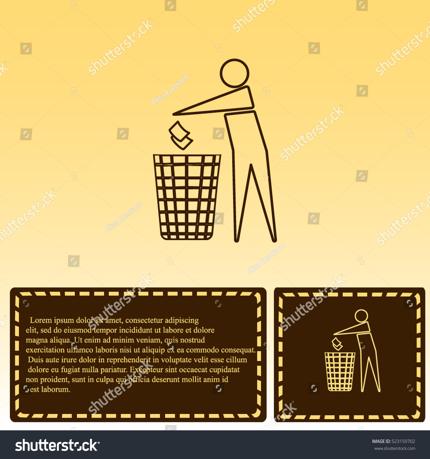 Recycle Icon Man Throwing Trash Into Stock Vector (Royalty Free ...
