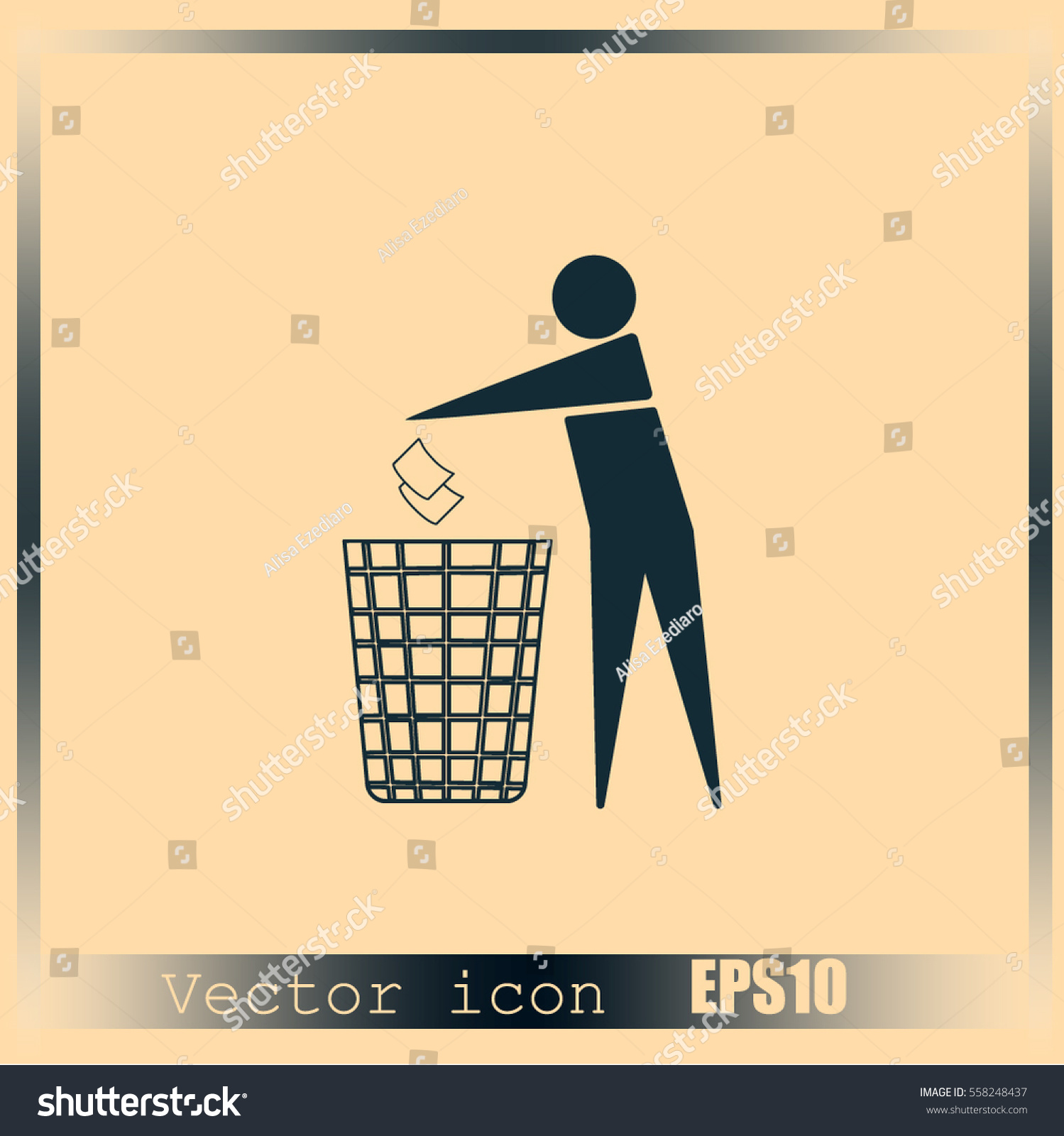 Recycle Icon Man Throwing Trash Into: เวกเตอร์สต็อก (ปลอดค่าลิขสิทธิ์ ...