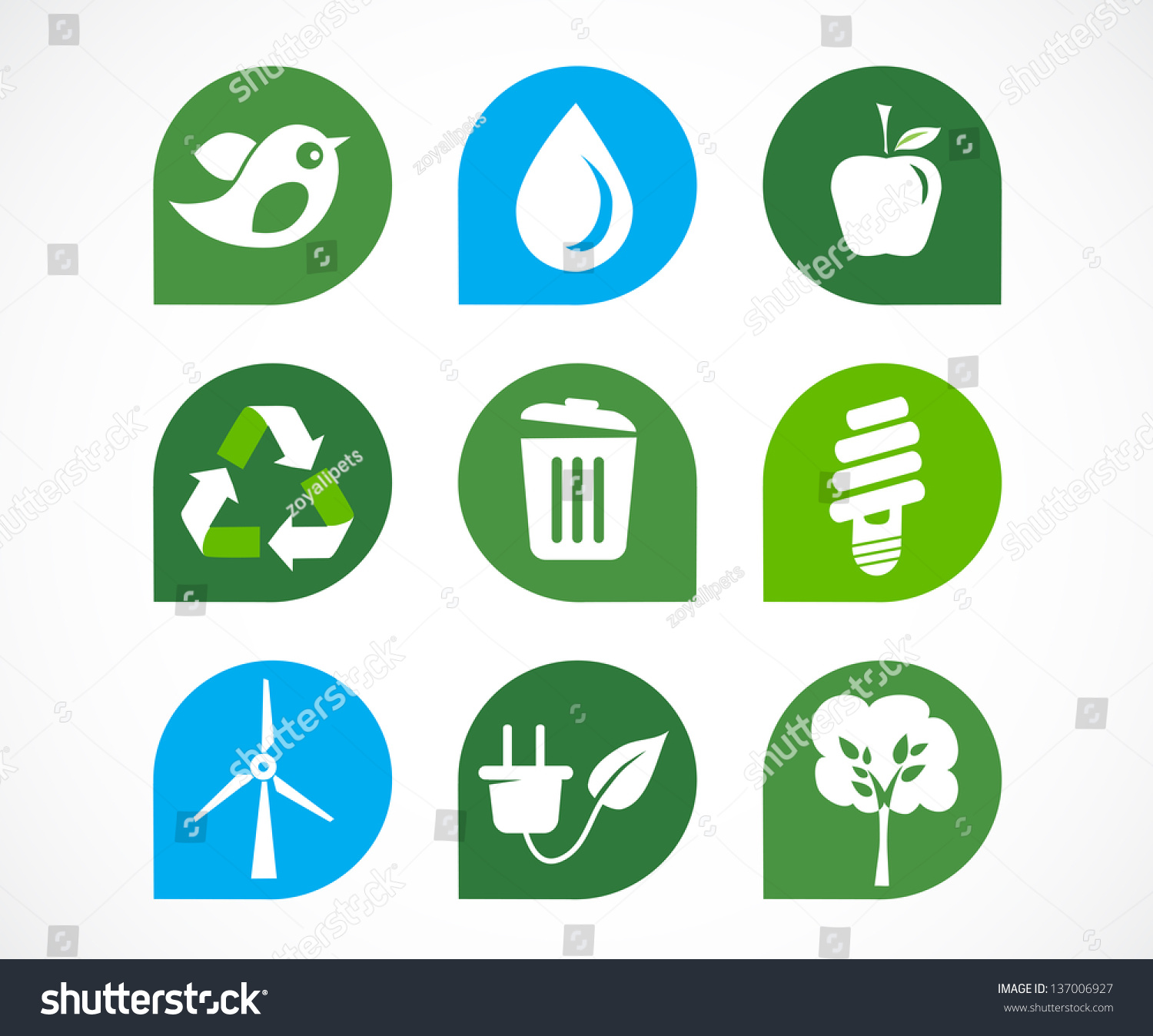 Recycle Icons Stock Vector (Royalty Free) 137006927 | Shutterstock