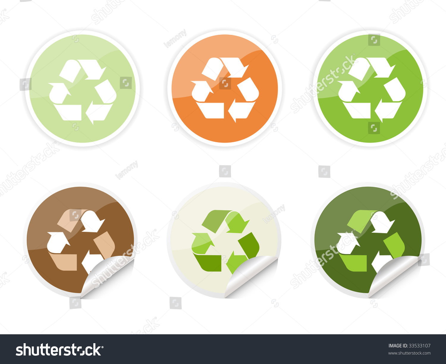 Recycle Icons Stock Vector (Royalty Free) 33533107