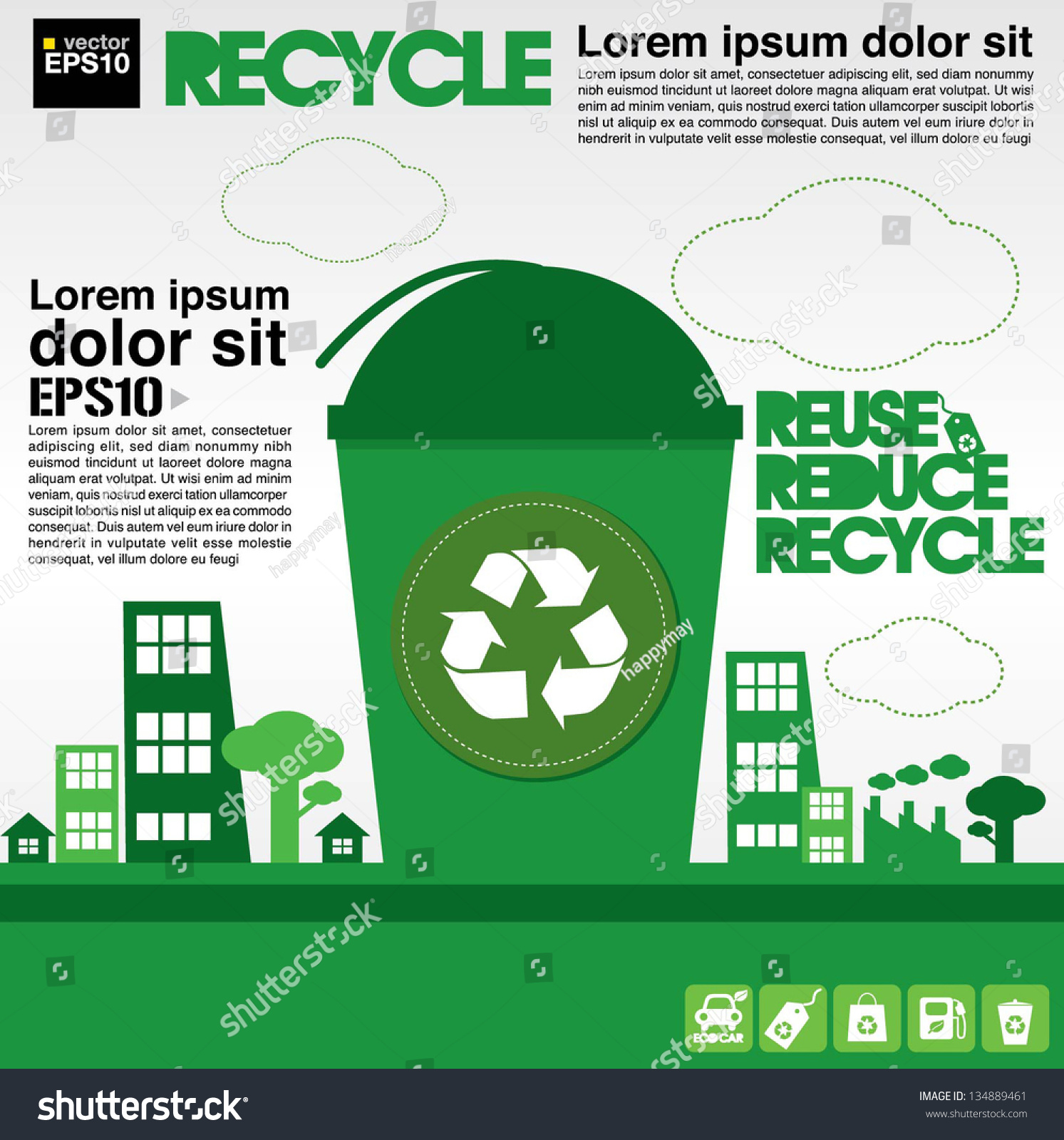 Recycle Illustration Concept Vectoreps10 Stock Vector 134889461 ...