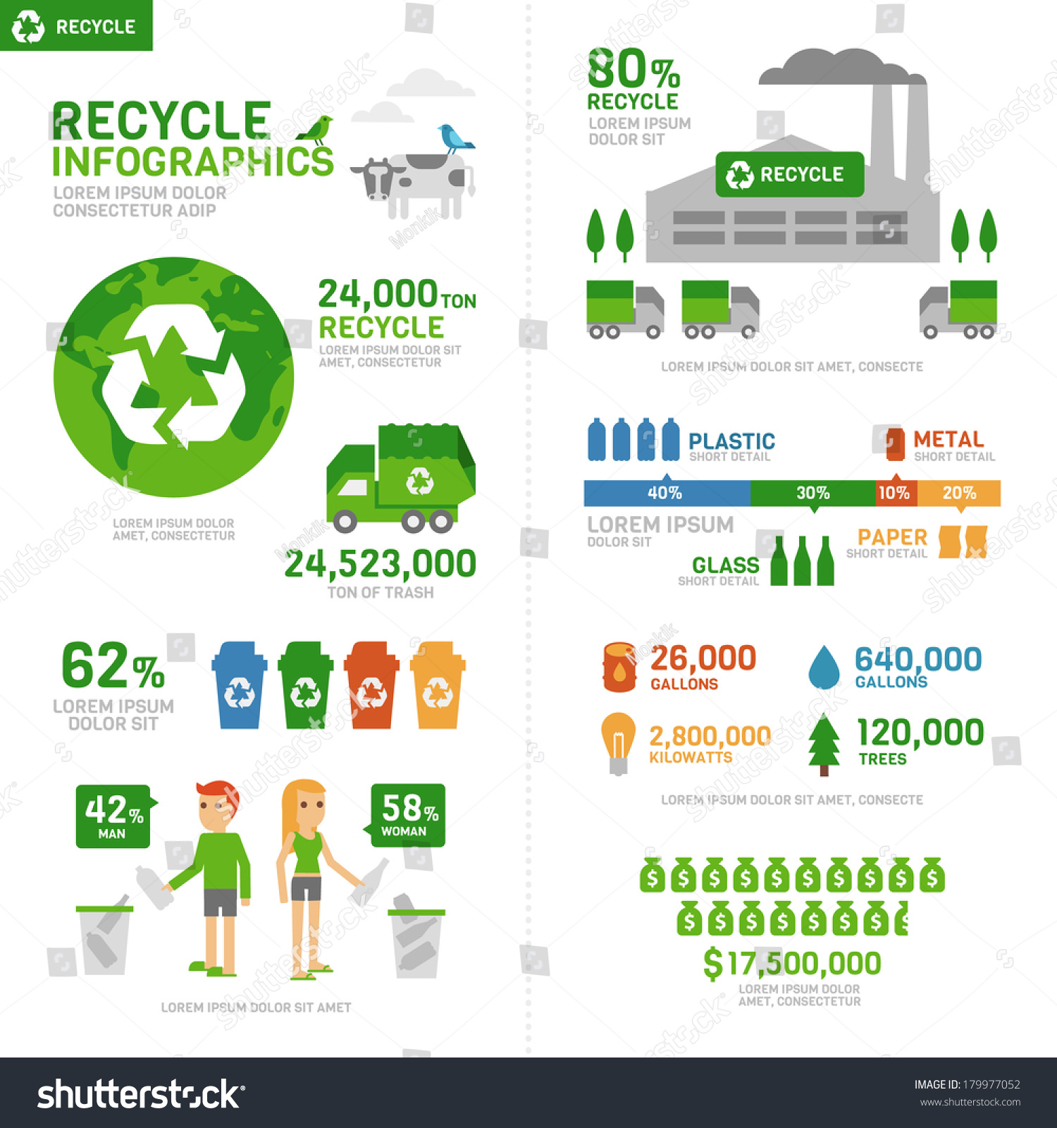 Recycle Infographic Stock Vector (Royalty Free) 179977052 | Shutterstock
