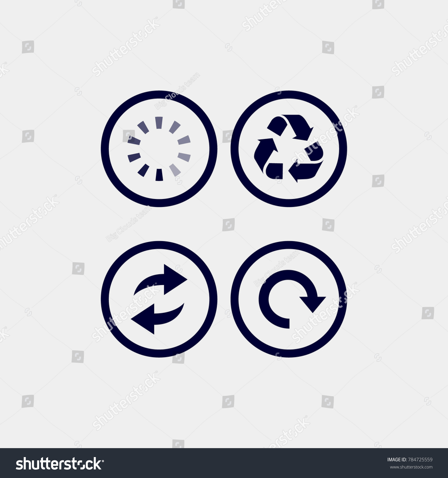 Recycle Loading Refresh Icons Set Vector Stock Vector (Royalty Free ...