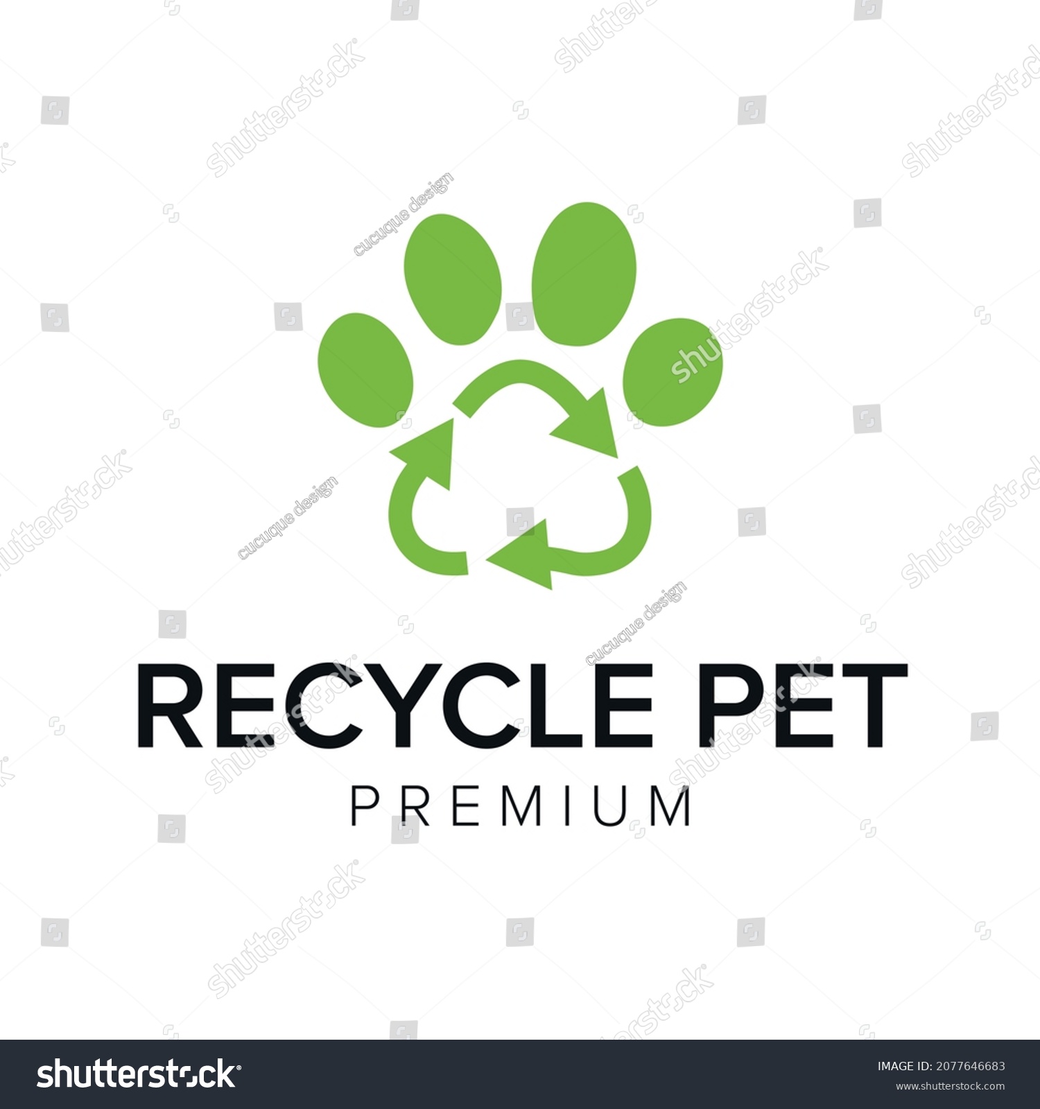 Recycle Pet Logo Icon Vector Template Stock Vector (Royalty Free ...