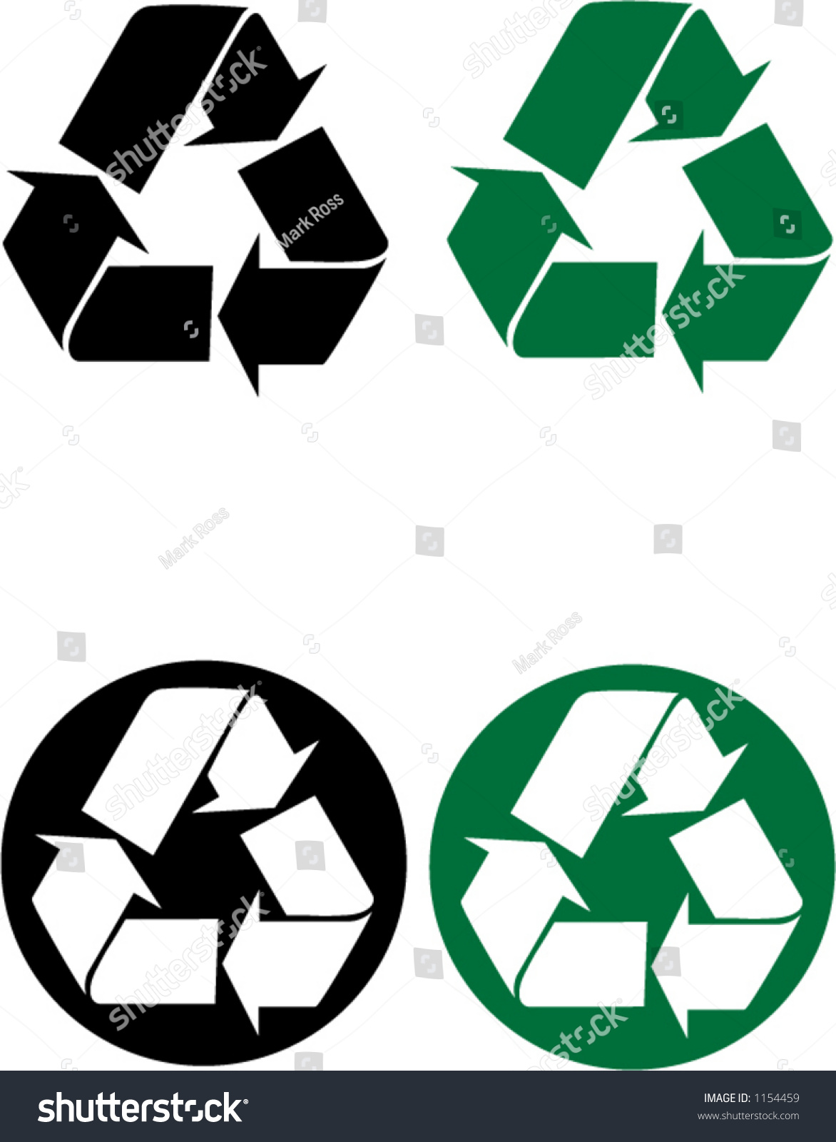 Recycle Recyclable Vector Symbols Stock Vector (Royalty Free) 1154459