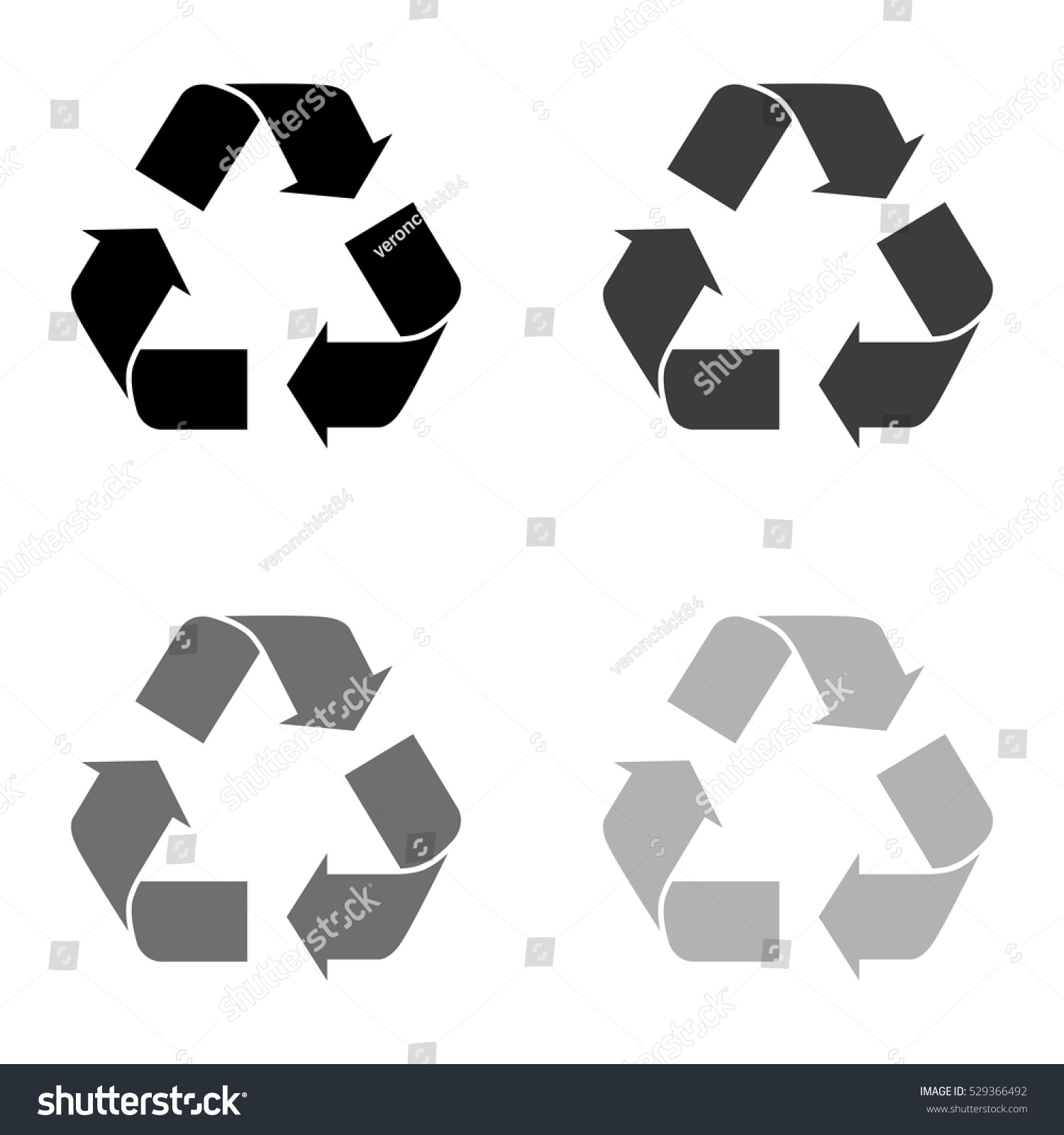 Recycle Sign Black Vector Icon Stock Vector 529366492 - Shutterstock
