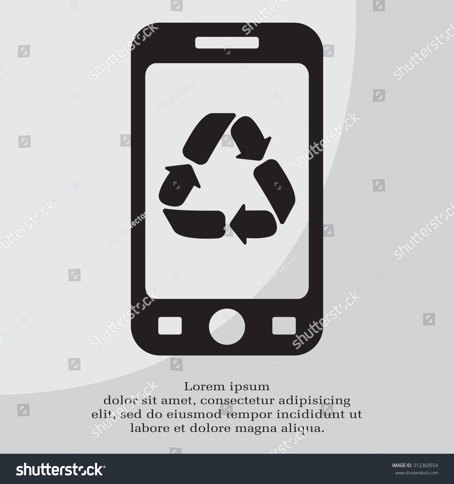 Recycle Sign Isolated Stock Vector (Royalty Free) 312360554 | Shutterstock