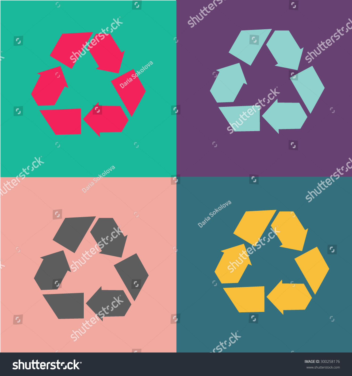 Recycle Sign Vector Icon Stock Vector (Royalty Free) 300258176 ...