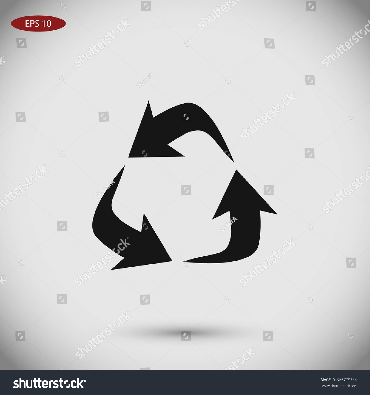 Recycle Sign Vector Icon Stock Vector (Royalty Free) 365779334 ...